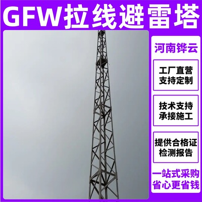 工艺装饰40米GFL2-18避雷塔针 GFW1-5钢结构避雷线塔国标