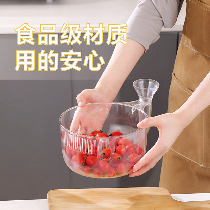 水果自动清洗沥水篮透明蜗牛沥水篮洗碗池过滤筐家用厨房滤水