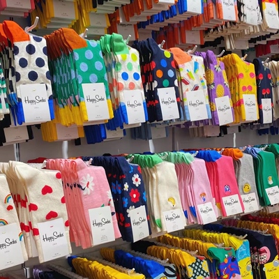 happysocks瑞典潮牌爆款百搭女中筒袜纯棉时尚长筒HS四季款袜子