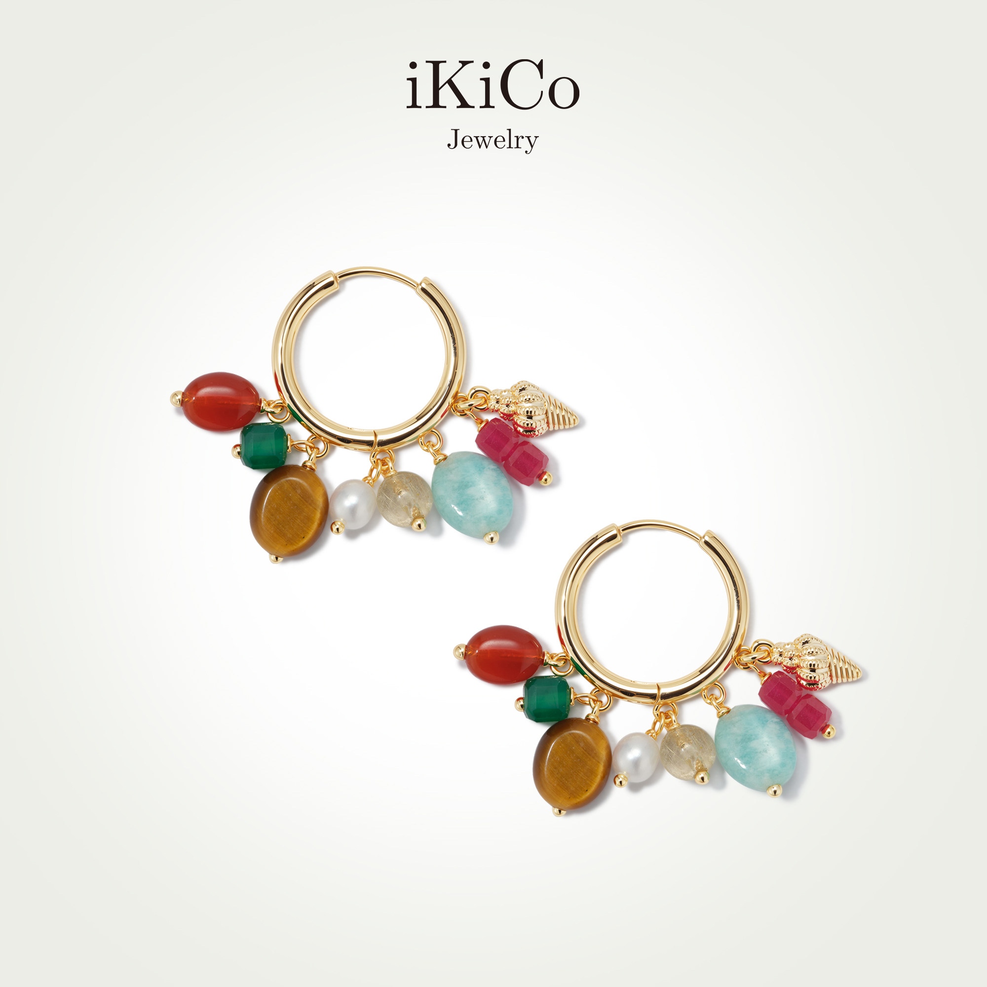 【新品上新】iKiCo万花筒多宝彩色耳环小众原创高级时尚度假出游