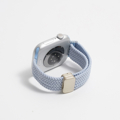 适用applewatch苹果手表表带小蛮腰编织磁吸iwatch女款s11腕表s10专用夏se3创意s9高级感新品小众透气ultra