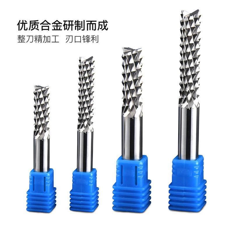 PCB加长开粗玉米铣刀治具复合碳纤维合成石CNC雕刻机刀具4 5 6mm