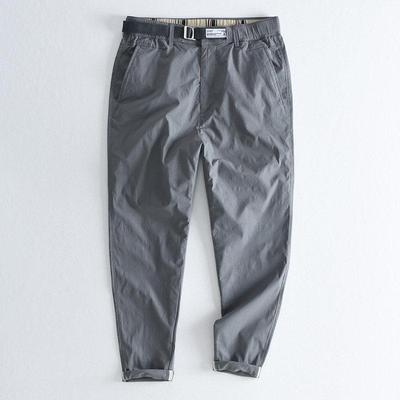 Home Daily~穿过念念不忘~松紧腰扣带薄款休闲裤男士时尚潮流