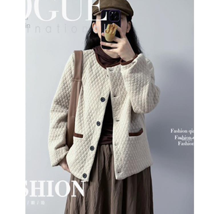 2025女士秋冬外套短款百搭加厚夹棉棒球服外穿洋气宽松夹克小棉衣