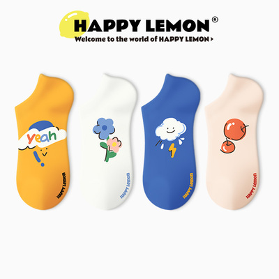 happylemon可爱卡通短袜女夏季薄