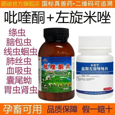 吡喹酮片左旋咪唑片驱虫药猪牛羊