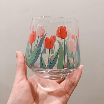 Tulip glass dessert coffee mug for a girl
