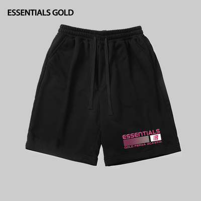 创意字母印花抽绳运动五分裤男女