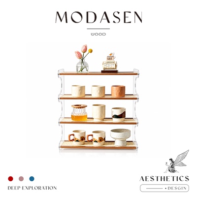 MODASEN实木桌面水杯收纳架