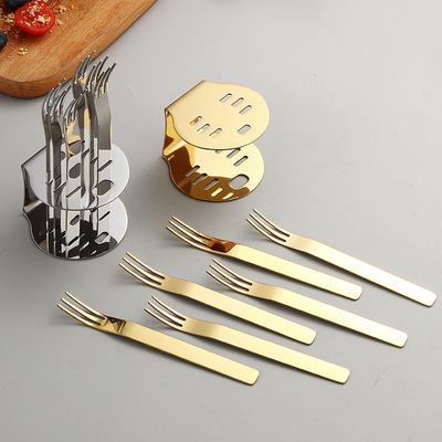304 stainless steel fork hotel restaurant with base fruit fork set of 6 household cake and dessert forks