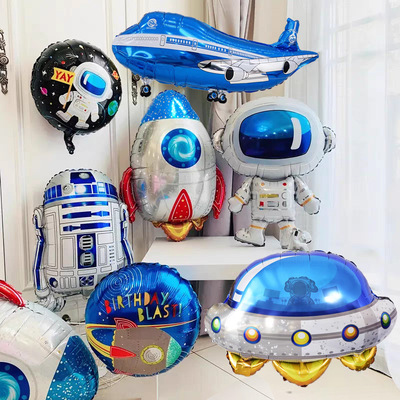 Starry Sky Balloon Astronaut Spacecraft Rocket Astronaut Festival Decoration Aluminum Film Balloon