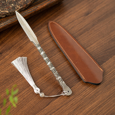 Ancient scabbard embedded or not Pu erh tea knife pattern steel tea needle tea set pry tea accessories spare parts Pu e