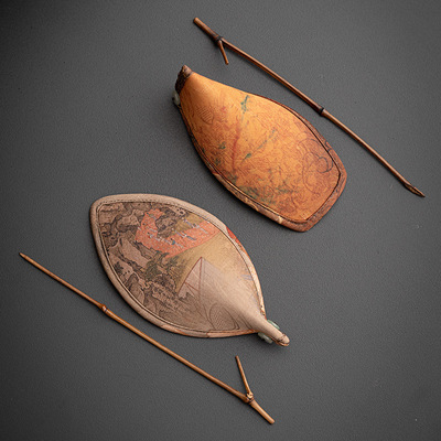 Chinese bamboo weaving satin surface lacquer rattan weaving winnowing basket leaf tea appreciation tea lotus tea plucki