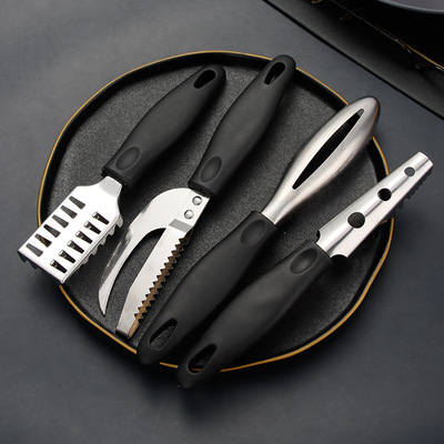 Stainless steel fish scales, scraping fish scales, household descaling tool, descaling knife, brushing scales, scraping