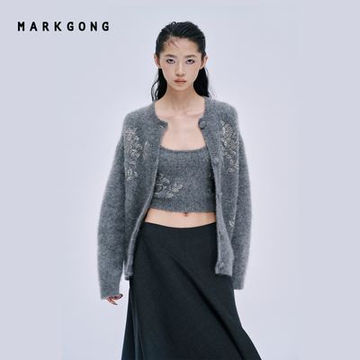 MARKGONG钉珠针织开衫