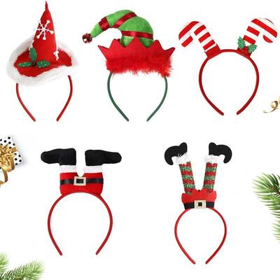Christmas Headbands Xmas Hat Santa Claus Leg Hairband Xmas G