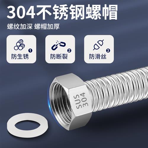 1寸304不锈钢波纹管高压防爆软管DN25工程专用冷热水管金属螺纹管_虎窝淘