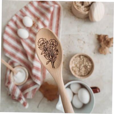 Halloween Flowers And Spider Wooden Spoon Kitchen room Decor