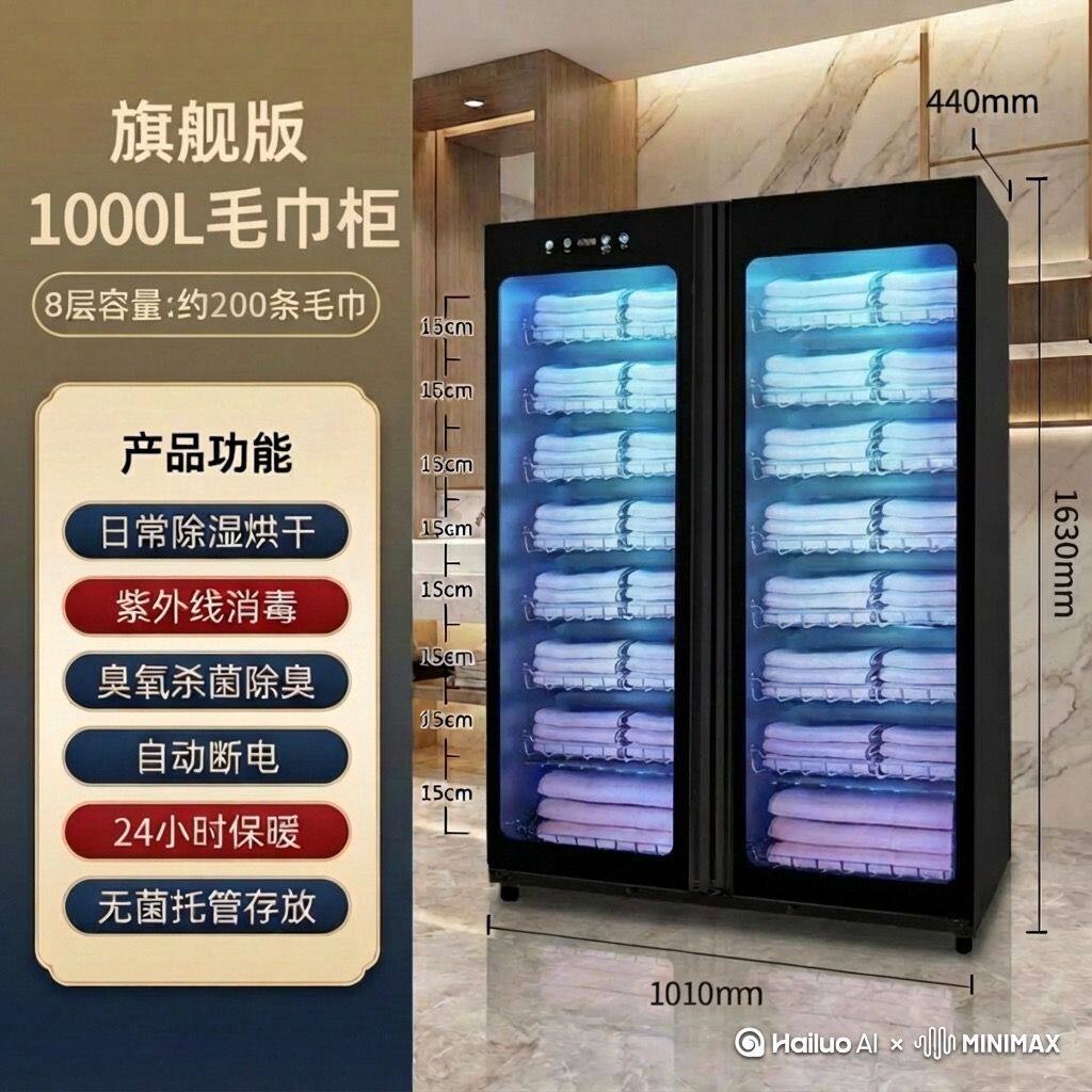 毛巾消毒柜美容院会所理发店大容量足浴城商用紫外线热风保温消毒