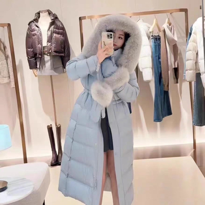 一念外套女保暖羽绒服外套(配可拆真狐狸毛毛领+帽子+手套)d1428