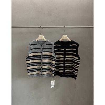 秋上新条纹马甲(新8.7绵羊毛)J3304