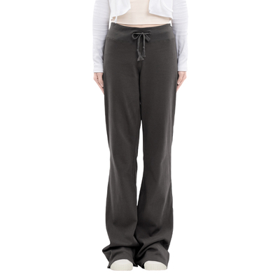 BM长裤女春秋款2026新款抽绳微喇叭休闲裤百搭显瘦慵懒松弛感裤子