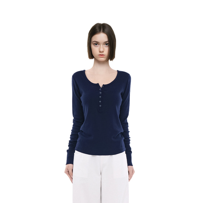 BM长袖女2026新款纯色圆领内搭打底衫百搭显瘦独特漂亮早秋上衣