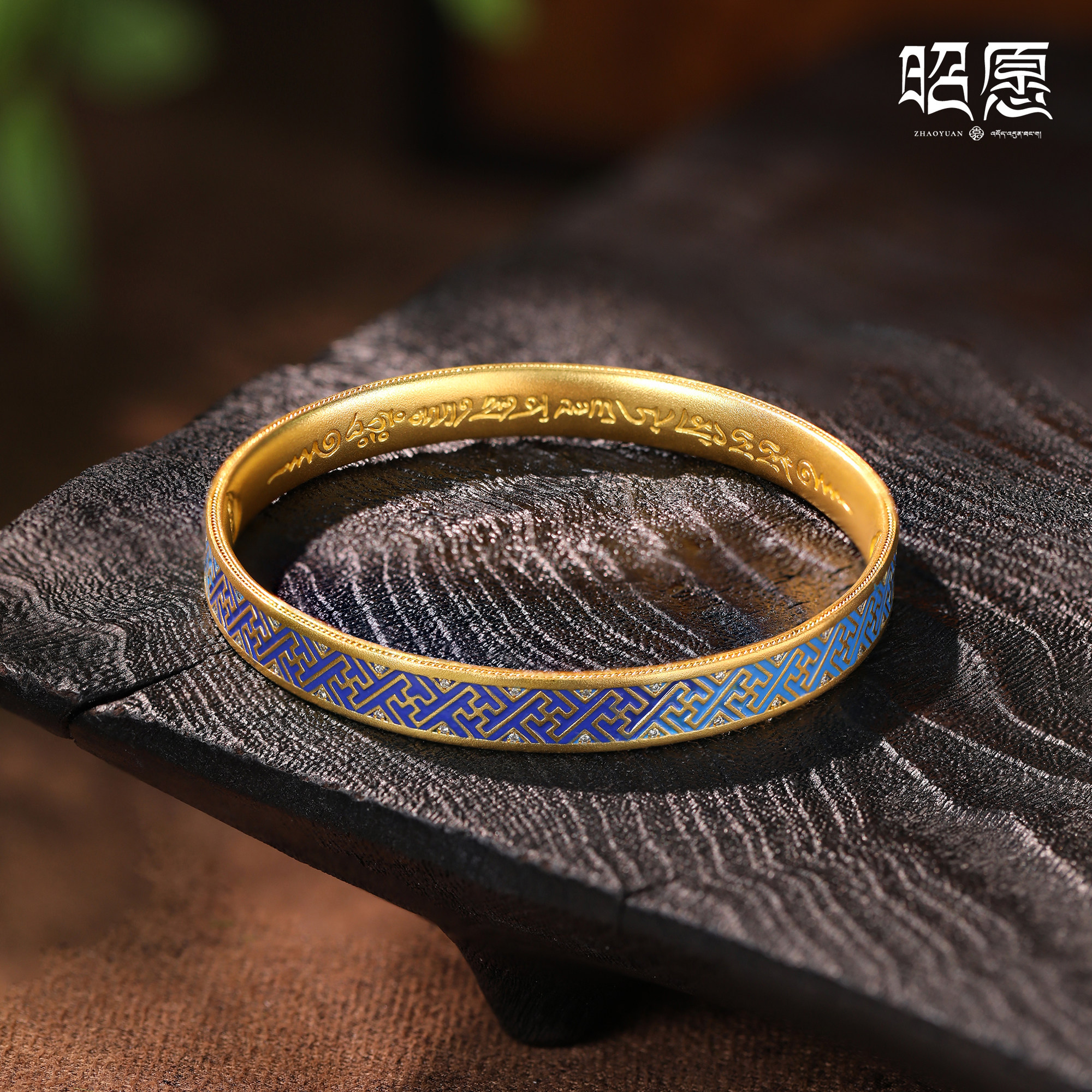 【嘉一昭愿】幽天无量镯足金药师佛手镯原创传承重金