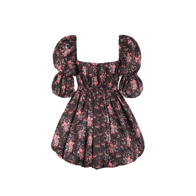 MaisonAmory黑底糖果粉玫瑰印花