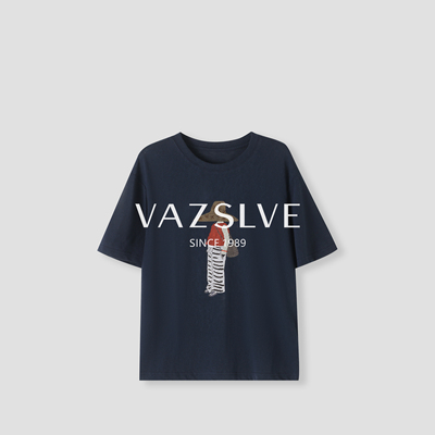 【VAZSLVE/全新奢品】捡漏-百搭圆领印花T恤上衣-6XLLH1333
