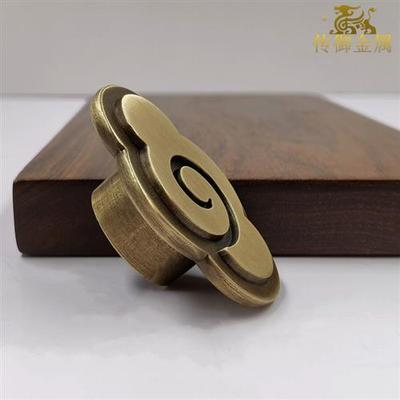 中式门元宝把手抽屉柜门实木窗格门衣柜加厚纯铜实心黄铜祥云拉手