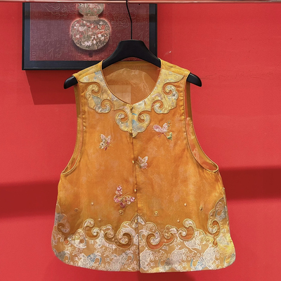 云朵26年早春新中式优雅气质刺绣马甲xx8665