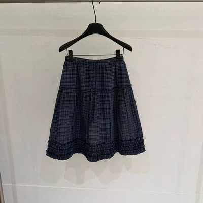 云朵设计26年夏上新格子花边中裙半身裙(单半身裙)11269