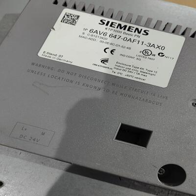 （设备配件）6AV6 647-0AF11-3AX0西门子触摸屏KTP10