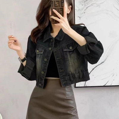 UCZ宽松牛仔短外套女春秋