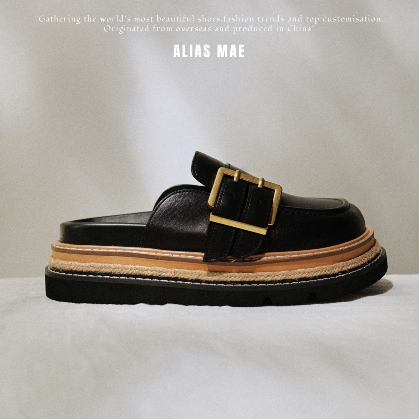 ALIASMAE 设计师款 · 塔扣厚底包头半拖外穿休闲风单鞋