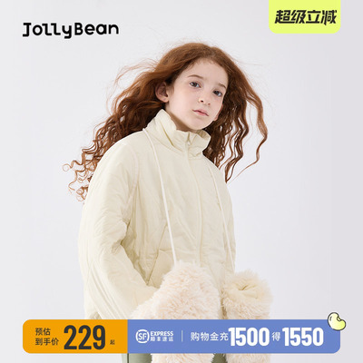 儿童轻薄绗缝茧形短款棉外套