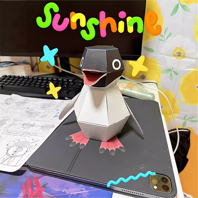 弹跳企鹅立体折纸DIY手工创意