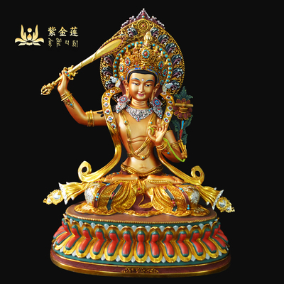 紫金莲纯铜祝福尼泊尔錾刻佛像