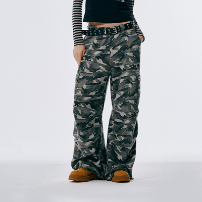 GOST迷彩工装休闲长裤时尚潮流复古百搭宽松朋克风裤子男女同款
