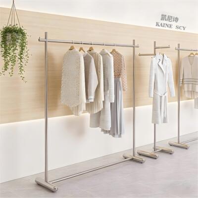 凯尼诗不锈钢服装架新款落地式中岛架挂衣架男女童装服装道具货架