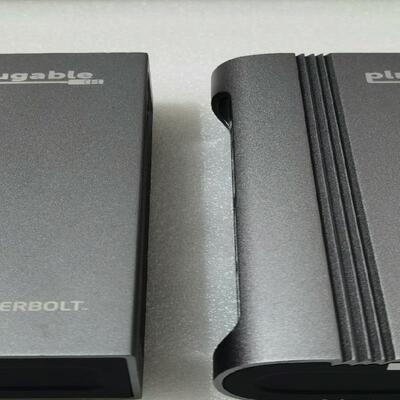 原装plugable雷电3扩展坞双4K60hz苹果扩展反向供