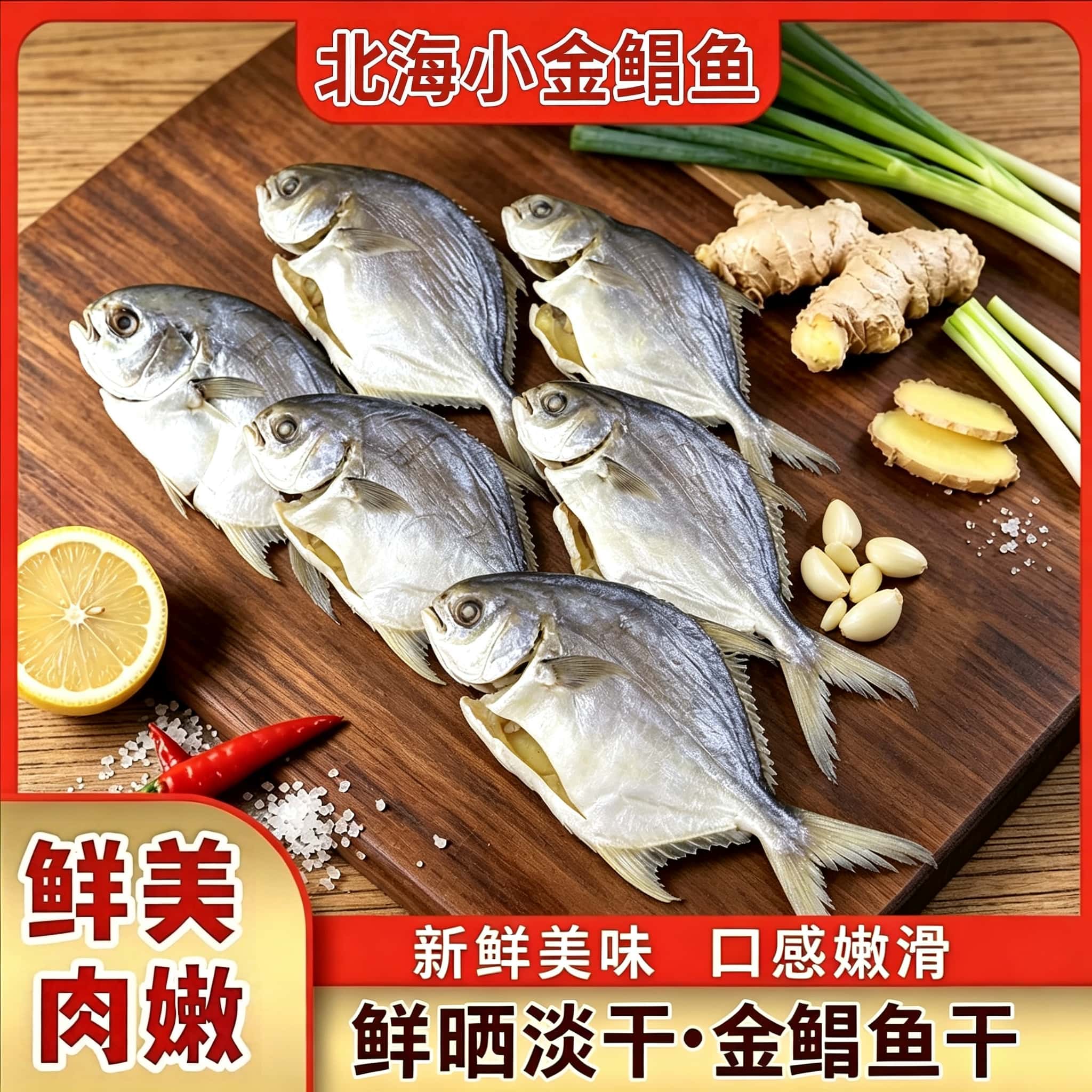 金鲳鱼干风干淡晒广西北海特产深海鲳鱼鱼干金昌鱼干货自晒咸鱼干