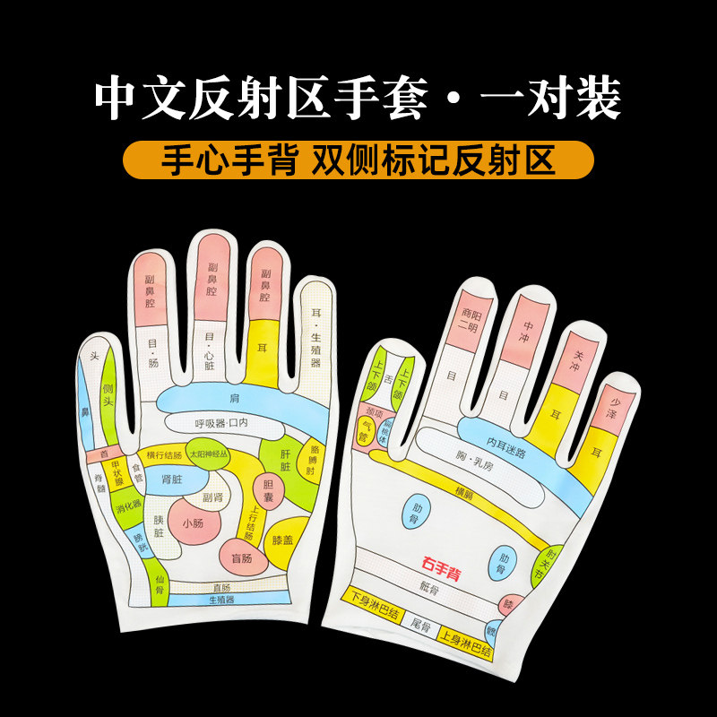 中医反射区穴位手套男女手部手掌穴位图手疗教学工具保健按摩家用
