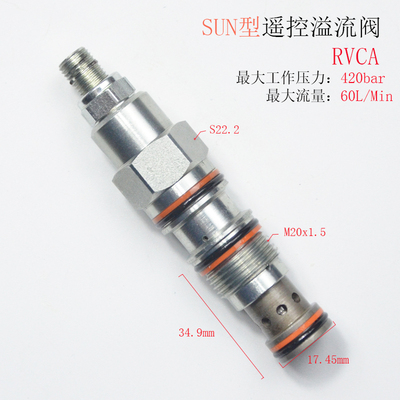SUN型遥控溢流阀RVCA LAN LCN LWN螺纹插装RVBA