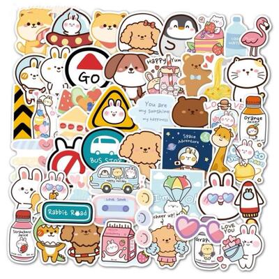 50pcs Cute Cartoon Stickers for PVC DIY Girl Scrapbook Suitc