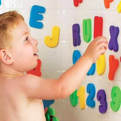 36Pcs/Set Alphanumeric Letter Bath Toy 3D Puzzle Baby Bath T