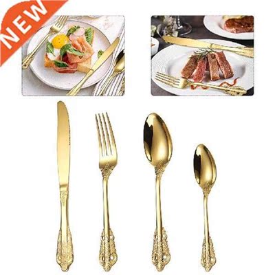 1 Set Retro Style Golden Tableware Home Serving Utensils