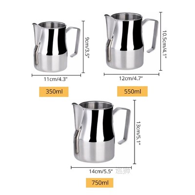 Milk Frothing Pitcher, Stainless Steel Professional Milk Jug