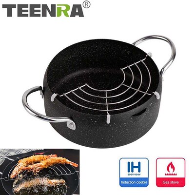 TEENRA Japanese Style Deep Frying Pot Maifan Stone Tempura F